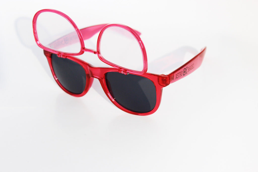Transparent Red w/ Flip Spiral Diffraction Glasses Astroshadez ...