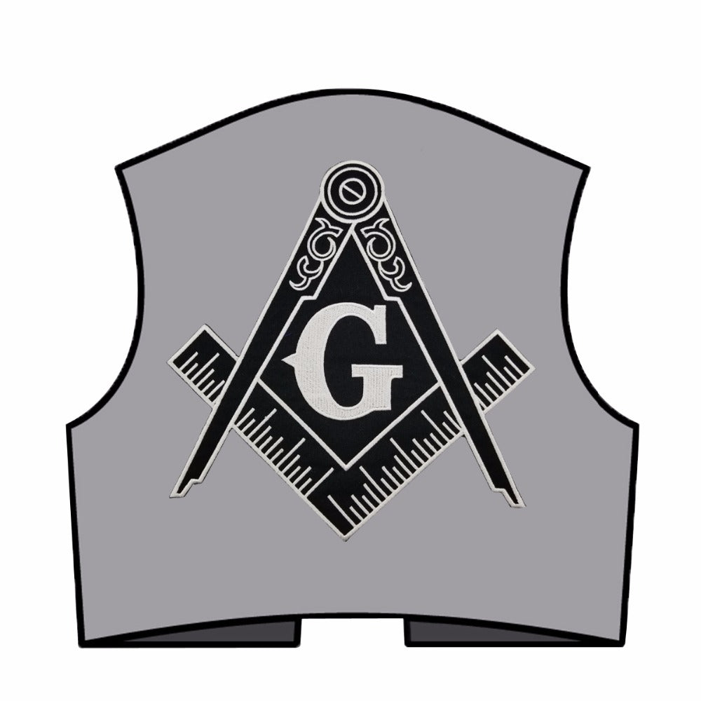 FREE MASONS MASONIC BLACK MC Biker Patch Set Iron On Vest Jacket Rocke ...