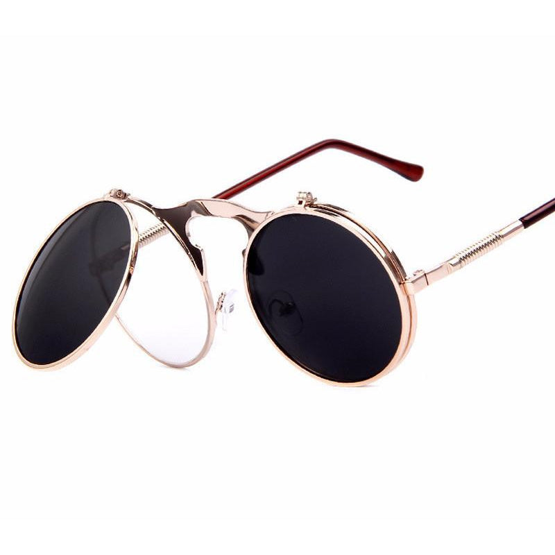 Unisex 'Flex' Vintage Steampunk Sunglasses w/ Flip Lens Astroshadez ...